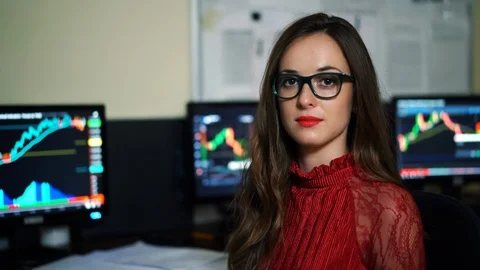 Financial advisor on the background of d... | Stock Video | Pond5