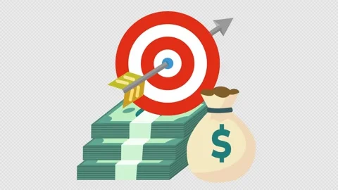 Financial goal achieved in a cartoon ani... | Stock Video | Pond5