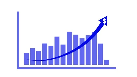 Financial Growth Bar Chart with Upward A... | Stock Video | Pond5