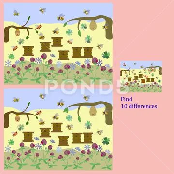 Find 10 differences rebus for children under 6 years old, presented by ...