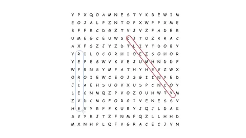 Finding forgiveness in word search puzzl... | Stock Video | Pond5
