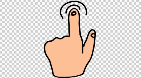 finger press icon cartoon hand drawn ill... | Stock Video | Pond5