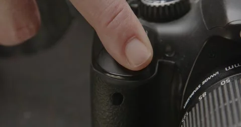 Finger pushing shutter release button of... | Stock Video | Pond5