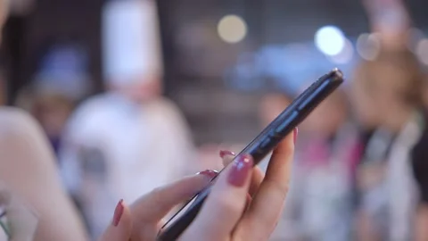 Finger of woman touching scroll page app... | Stock Video | Pond5