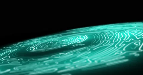 Fingerprint in Neon lighting on black ba... | Stock Video | Pond5