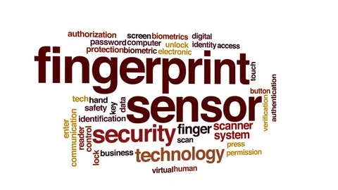 Fingerprint sensor animated word cloud, ... | Stock Video | Pond5