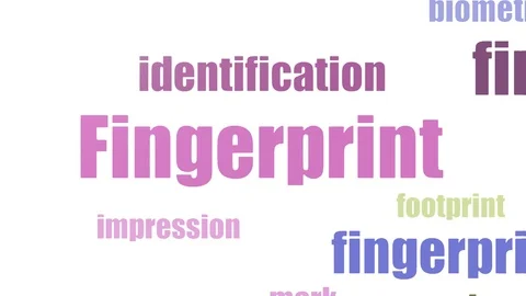Fingerprint Word Cloud Animated Isolated... | Stock Video | Pond5