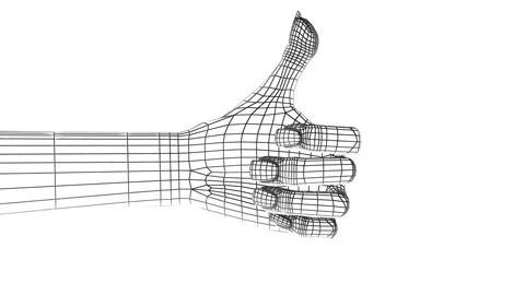 Fingers 3D animation. Hand 3D animation. | Stock Video | Pond5