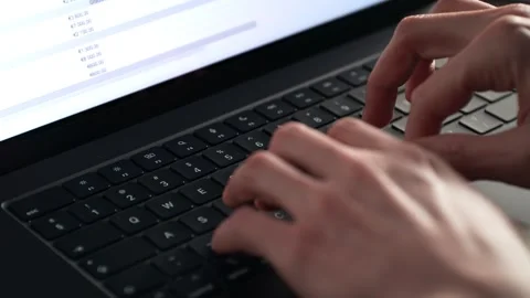 Fingers Tapping on the Keyboard Spreadsh... | Stock Video | Pond5