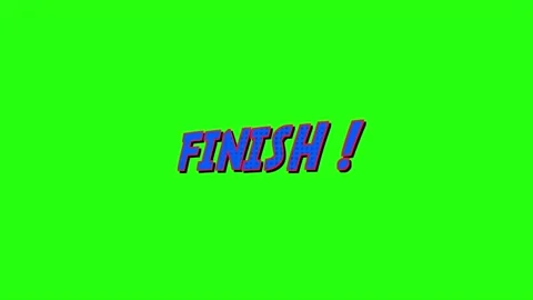 Finish comic text animation on green scr... | Stock Video | Pond5