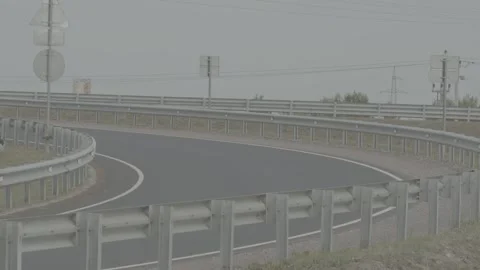 finished road, road signs, barrier fenci... | Stock Video | Pond5