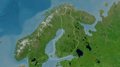 Finland with Aland map - drive. Border. ... | Stock Video | Pond5