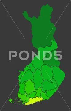 Finland population heat map as color density illustration: Royalty Free ...