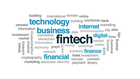 Fintech animated word cloud, text design... | Stock Video | Pond5