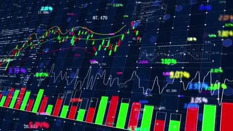Fintech stock market trend chart data ch... | Stock Video | Pond5