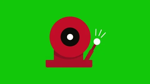 Fire alarm animation on green screen bac... | Stock Video | Pond5