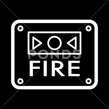 Fire alarm line icon. vector illustration isolated on black. outline ...