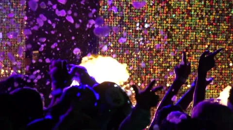 Fire and Foam Party in Disco Night Club ... | Stock Video | Pond5