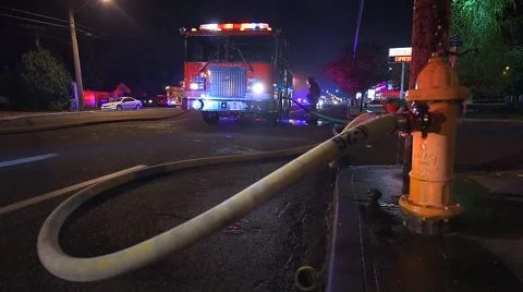 Fire And Rescue Emergency Scene Of Fire ... | Stock Video | Pond5