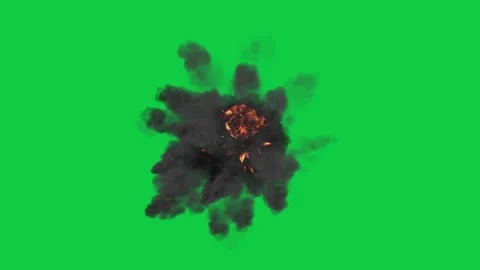 Fire and smoke explosion on green screen... | Stock Video | Pond5