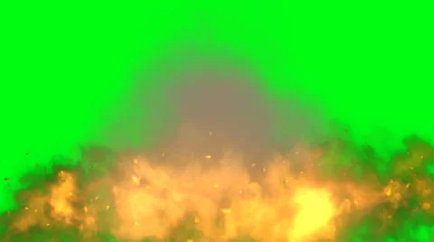 Fire and smoke on green screen | Stock Video | Pond5