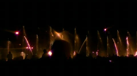 Fire and water display | Stock Video | Pond5