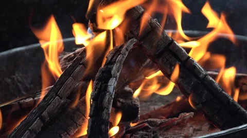 Fire Ash, Wood Burning Fire, Lighting Fl... | Stock Video | Pond5