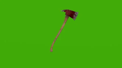 The fire axe rotates on the green screen | Stock Video | Pond5