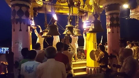 Fire, bells, mantra worship chanting, Vi... | Stock Video | Pond5