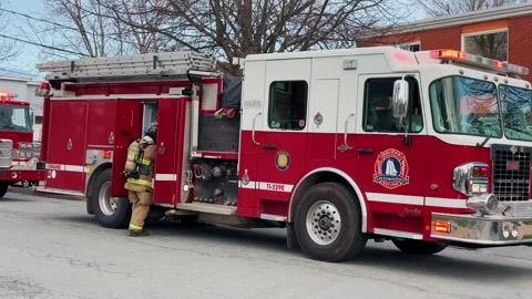 Fire Brigade Rescue Team Arrives at the ... | Stock Video | Pond5