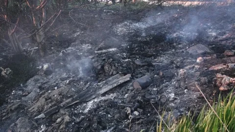 fire burn garbage waste disposal plastic... | Stock Video | Pond5