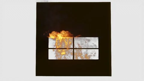 Fire burning behind Window with transpar... | Stock Video | Pond5