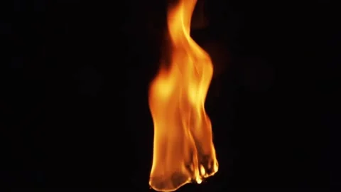 Fire burning on black background, slow m... | Stock Video | Pond5