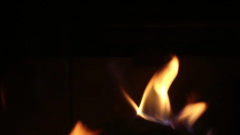 Fire burning inside fireplace, overlay e... | Stock Video | Pond5