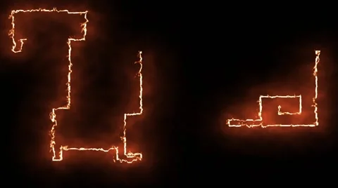 Fire Burning Maze Forming on a Black Bac... | Stock Video | Pond5