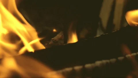 Fire burning process close up. | Stock Video | Pond5