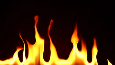 Fire burning slow motion on black backgr... | Stock Video | Pond5