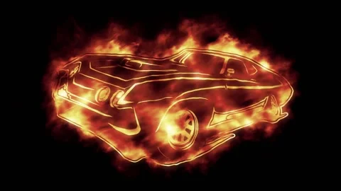 Fire Car Logo Looping Animation Graphic ... | Stock Video | Pond5