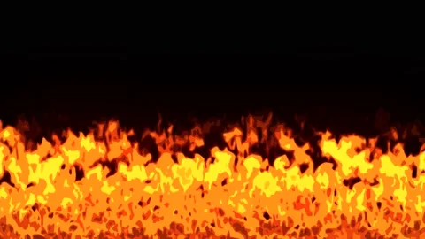 Fire cartoon on black background | Stock Video | Pond5