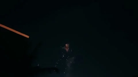 Fire Crackers Bursting Up In The Sky 4K | Stock Video | Pond5