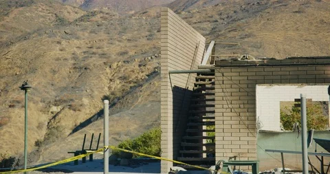 Fire damage caused by Thomas Fire in Oja... | Stock Video | Pond5