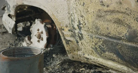 Fire damage caused by Thomas Fire in Ven... | Stock Video | Pond5