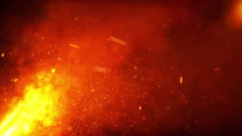 Fire dust particles wiht orange smoke cl... | Stock Video | Pond5