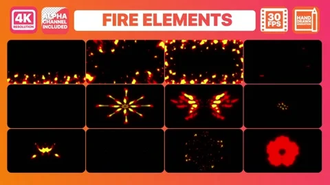 After Effects: Fire Elements And Backgrounds | After Effects #147934216