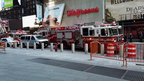 Fire emergency in the Times Square, New ... | Stock Video | Pond5