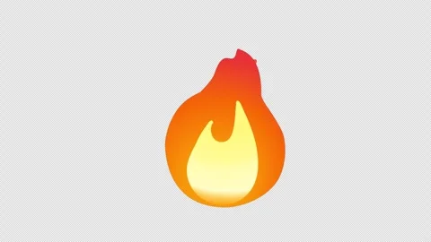 Fire Emoji Animated on a Transparent Bac... | Stock Video | Pond5