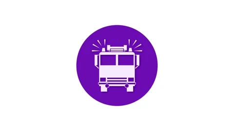 Fire engine icon purple color simple sha... | Stock Video | Pond5