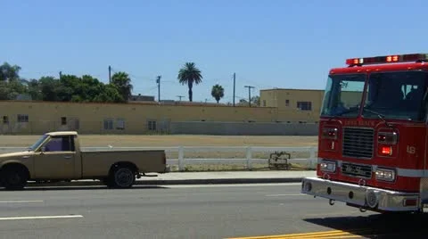 Fire Engine Moving Through Crowded Inter... | Stock Video | Pond5