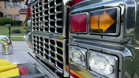 Fire engine sirens and flashing lights. ... | Stock Video | Pond5