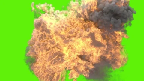 Fire explosion green screen | Stock Video | Pond5